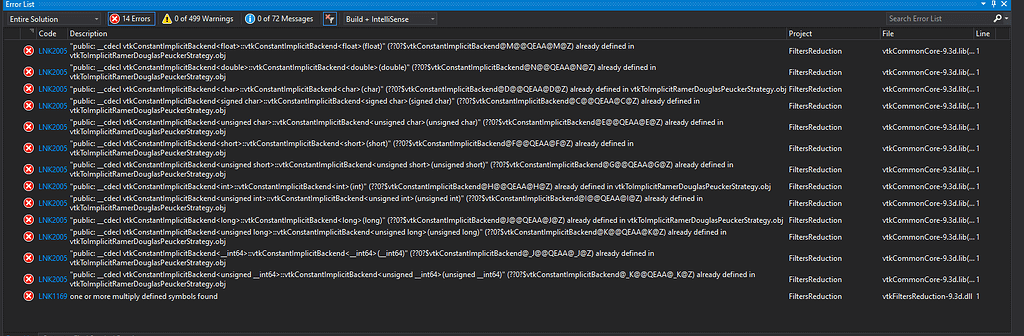 VTK-9.3 VTK.sln build failed - Support - VTK